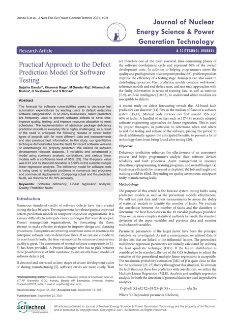 Download Pdf Practical Approach To The Defect Prediction Model For