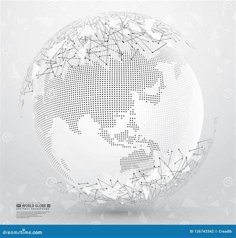 Connecting Dots And Lines Blue And Beige Abstract Background