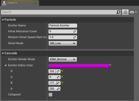 Cascade Particle Editor Reference Unreal Engine 427 Documentation
