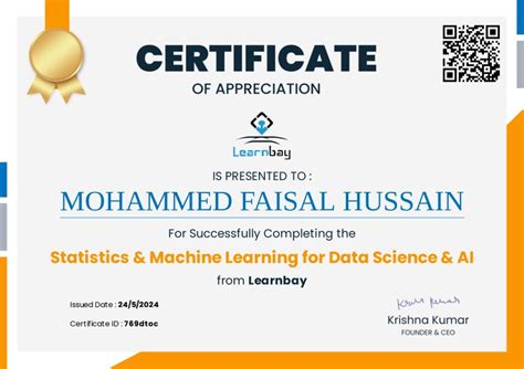 Mohammed Faisal Hussain On Linkedin I Am Excited To Announce That I Have Earned My Statistics