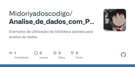 GitHub Midoriyadoscodigo Analise de dados Python Exemplos de ultilização da biblioteca