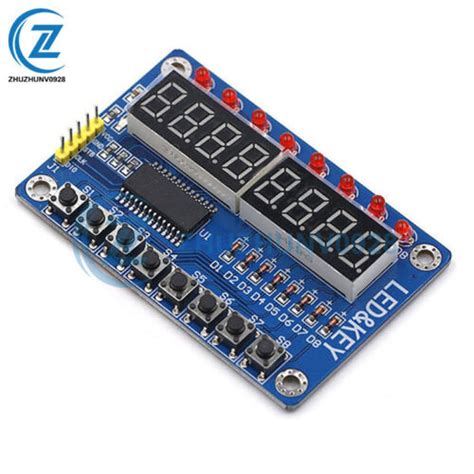 8 bit led digital tube 8 keys tm1638 display module for avr arduino arm ebay