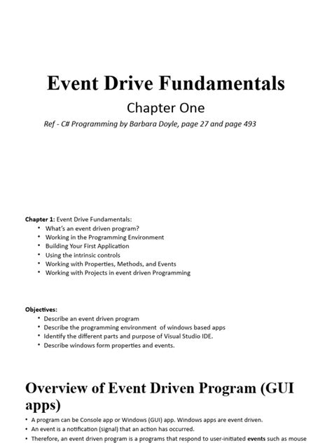 Lect Note On Chapter 1 Event Driven Fundamentals Pdf Cross