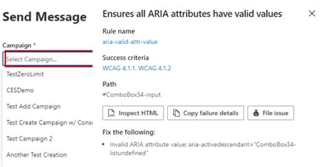 Invalid Aria Attribute Valuearia Activedescendantcombobox61 Listundefined Is Defined For
