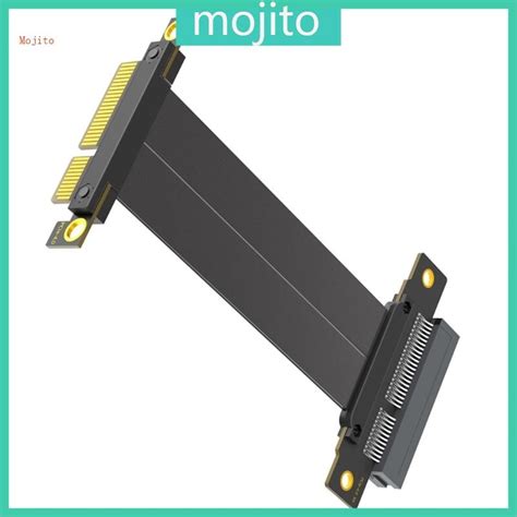 Mojito Pcie4 0 4x Gpu Risers Cable 180 Degree To 90 Degree Angle Ribbon Extender Card Adapter