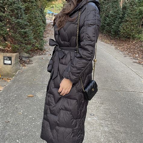 리리모드 막스 후드 벨트 여성 경량 구스 롱 패딩 덕다운 오리털100 겨울롱패딩 레이어드코디 얼리버드할인