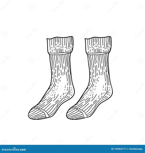 Black Engraved Textile Socks Drawing Man Cotton Garment For The Foot