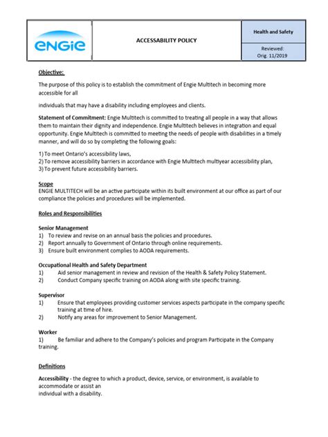 Accessability Policy Pdf Accessibility Disability