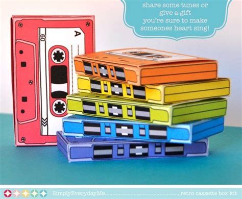 Cassette Tape Box 7 Editable Boxes T Card Holder Party Favor Boxes Personalize Text Using