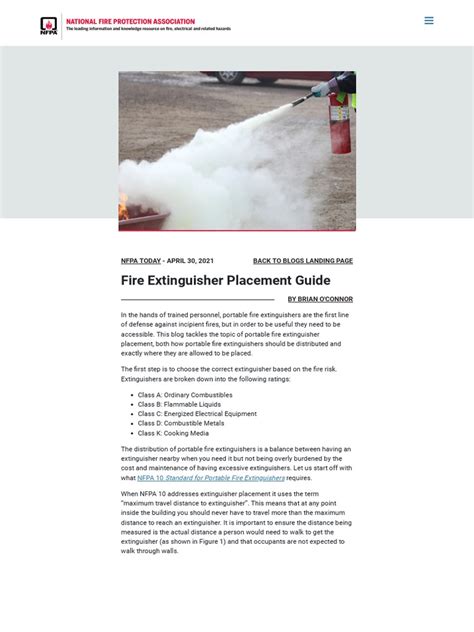 Fire Extinguisher Placement Guide Nfpa Pdf Safety