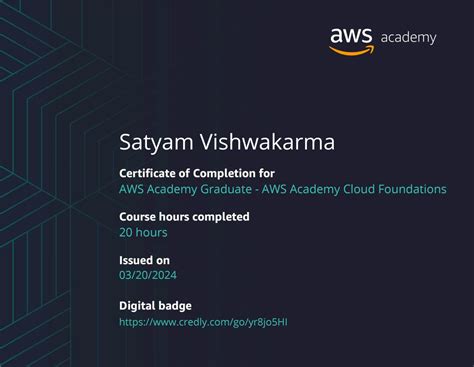 Aws Awscertification Awsservices Cloudcomputing Satyam Vishwakarma
