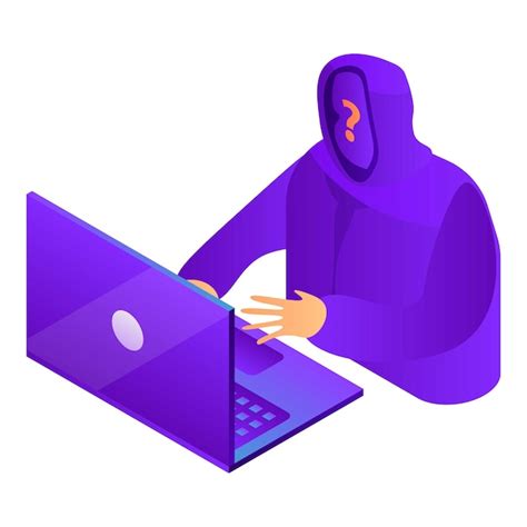 premium vector hacker laptop icon isometric of hacker laptop vector