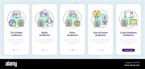 Audience Measurement Methods Onboarding Mobile App Screen Stock Vector