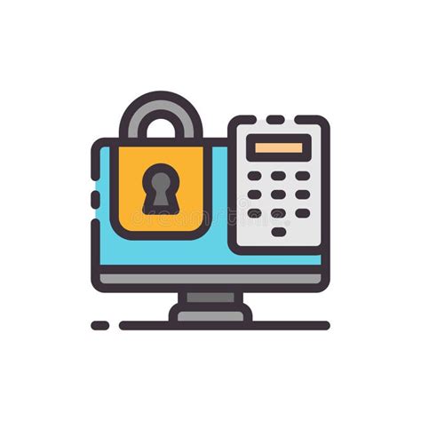 Authorization Login With Password Vector Color Icon Stock Vector Illustration Of Lock Color