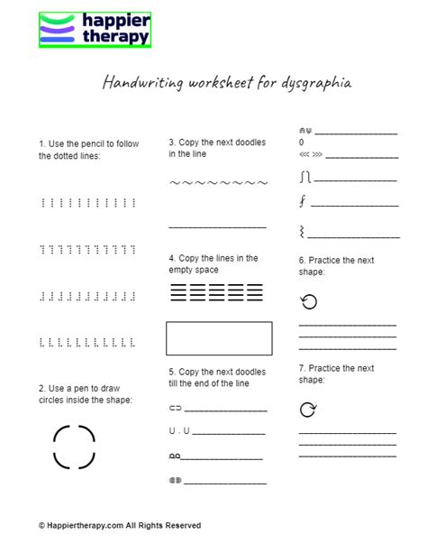 Handwriting Worksheet For Dysgraphia Happiertherapy Worksheets Library