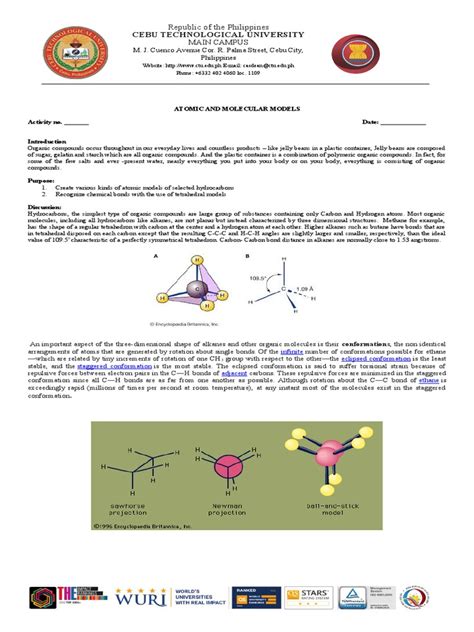 Chem Bio Act1 Atomic And Molecular Models Pdf Chemical Bond