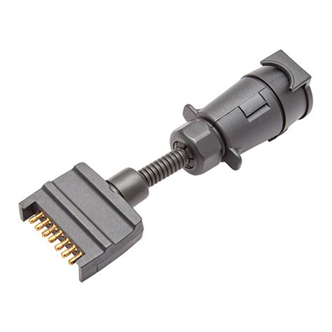 Trojan 7 Pin Flat Female To 7 Pin Round Male Trailer Connector Adapter