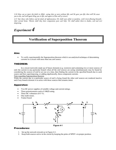 Superposition Theorem Verification Experiment