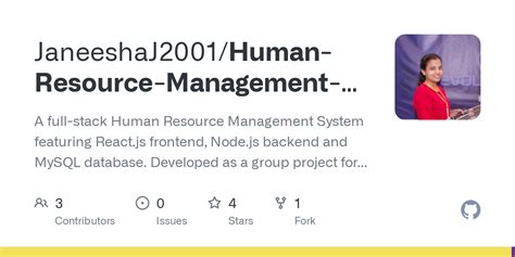 Github Janeeshaj2001human Resource Management System A Full Stack Human Resource Management