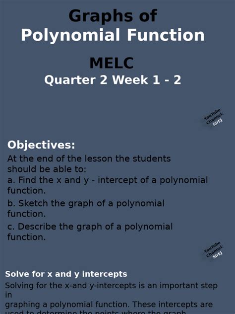 Quarter 2 Lesson 2 Graphs Of Polynomial Function Pdf