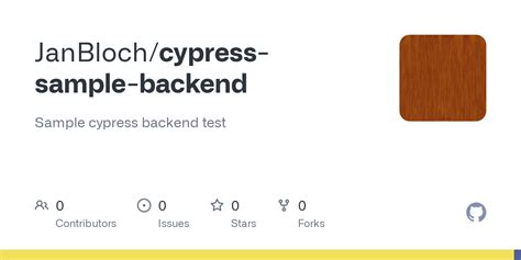 Github Janblochcypress Sample Backend Sample Cypress Backend Test