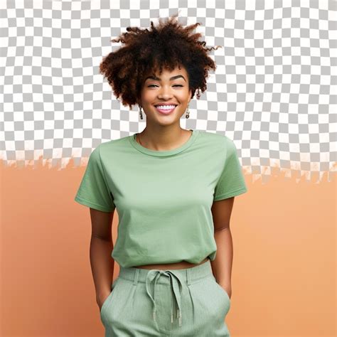 Premium Psd A Excited Young Adult Woman With Kinky Hair From The