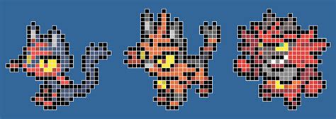 Litten Torracat Incineroar Sprite Hama Beads Pokemon Iniciales