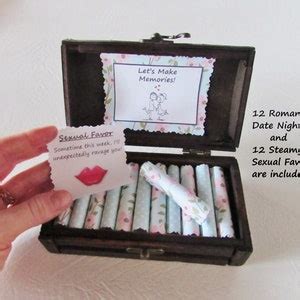 A Treasure Chest Of Fun Date Night Ideas And Sex Coupons In A Wood Box Sexy Valentine Gift