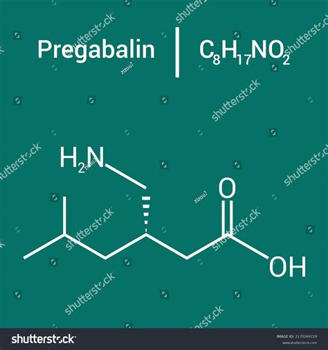 Chemical Structure Pregabalin C8h17no2 Stock Vector Royalty Free 2170269729 Shutterstock