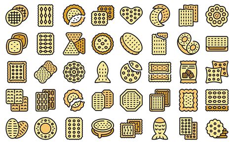 Crackers Icons Set Vector Flat 13563398 Vector Art At Vecteezy