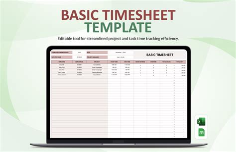 Page Free Monthly Timesheet Templates In Google Sheets To Download