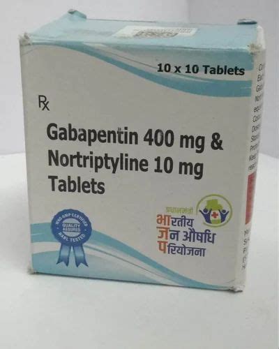 400mg 10mg Gabapentin 400mg Nortriptyline 10mg Tablets Prescription At Best Price In Balasore
