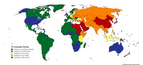 World Map Fsi Language Training Categories R Foreignservice