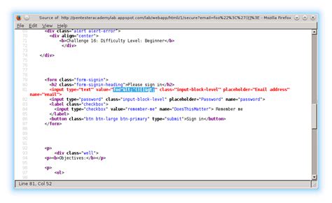 exploit reflected xss at pentesteracademy