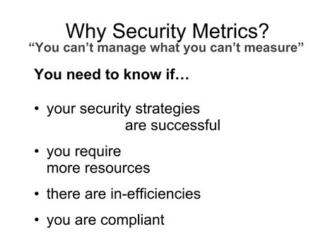 Old Presentation On Security Metrics 2005 Ppt