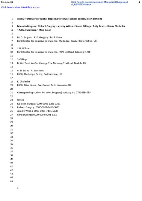 Pdf A New Framework Of Spatial Targeting For Single Species Conservation Planning