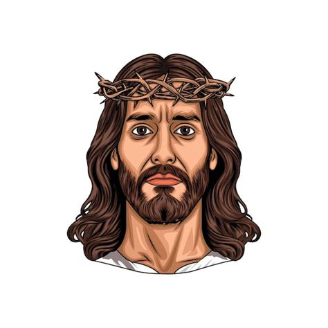 Premium Vector Jesus Christ Face Vector Art