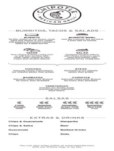 Printable Chipotle Menu Printable Jd