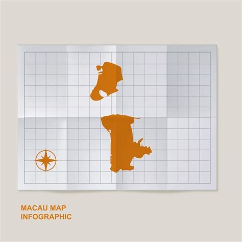 Premium Vector Macau Map Country In Folded Grid Paper