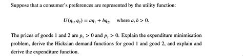 Solved Suppose That A Consumers Preferences Are Represented