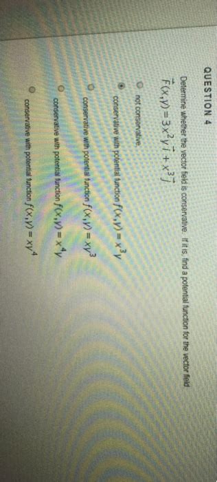 solved determine whether the vector field is conservative