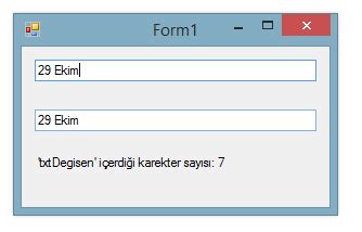 C Programlama Textbox TextChanged olayı
