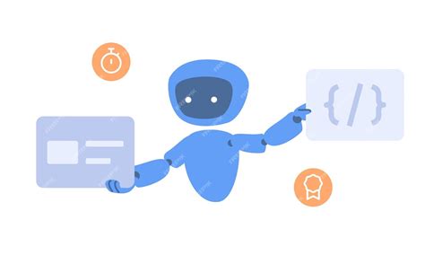 Premium Vector Robot And Code Flat Illustration