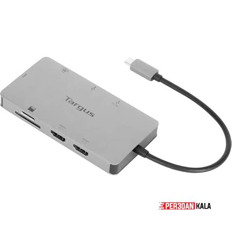 هاب 8 پورت تارگوس مدل Targus Docking Station Usb C Dual Hdmi 4k Ethernet Micro Sd 2x Usb 3 0