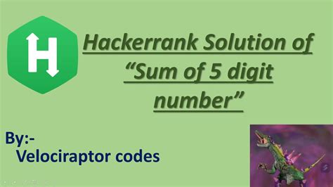 hackerrank solution of sum of 5 digit number problem