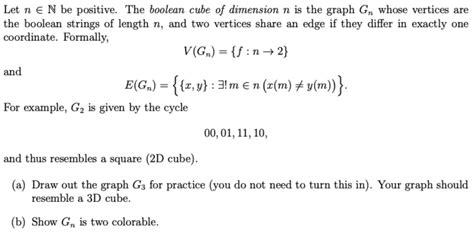 Solved Let NN Be Positive The Boolean Cube Of Dimension N Chegg