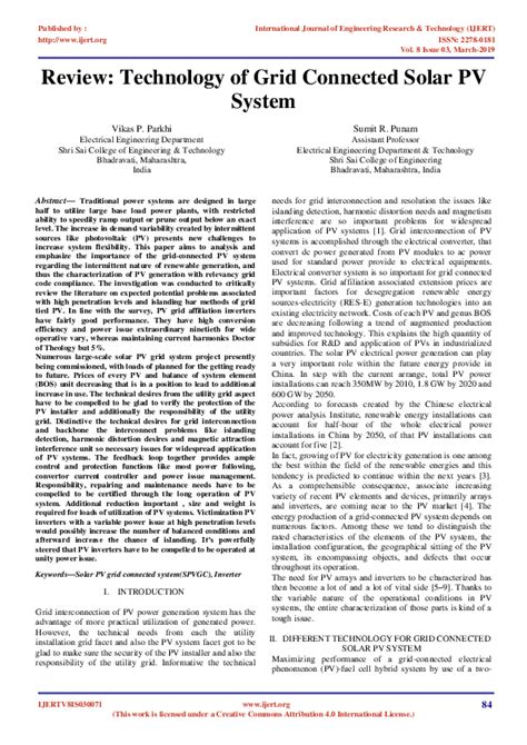 Pdf Review Technology Of Grid Connected Solar Pvsystem