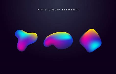 Gradient Vivid Shapes Modern Abstract Colorful Vector Fluid Collection