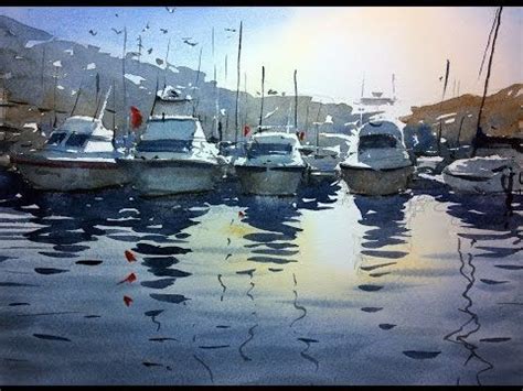 Live Watercolour Demonstration By Tim Wilmot Harbour Scene Joseph
