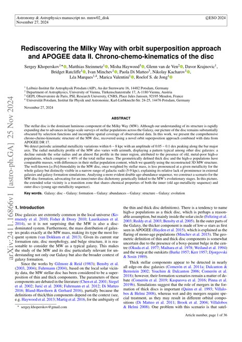 Pdf Rediscovering The Milky Way With Orbit Superposition Approach And Apogee Data Ii Chrono